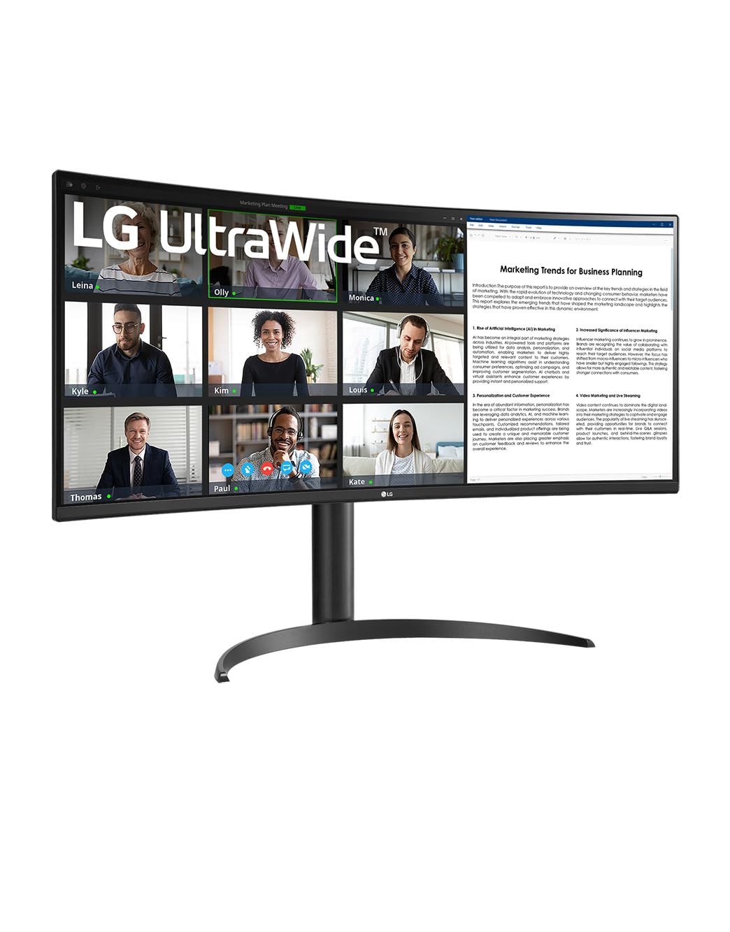 LG UltraWide Monitor (34WR50QK) - 34-inch 21:9 Curved UltraWide™ QHD ...