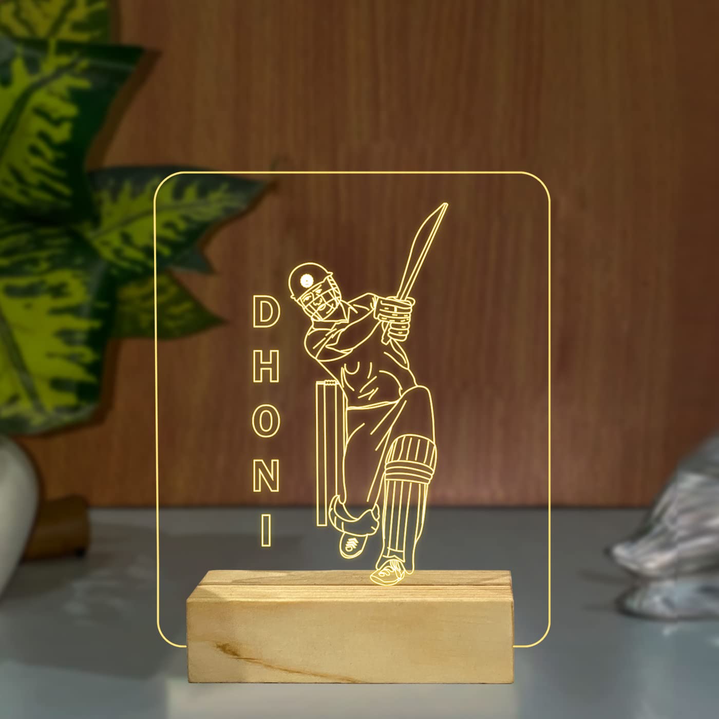 Buy StarLaser Cricketer 3D Night lamp for Kids & Cricket Lover Warm ...