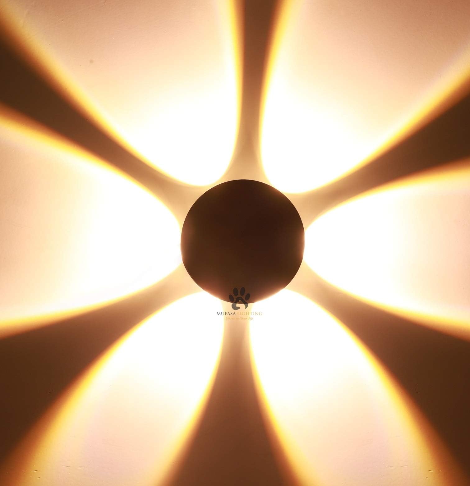 Groeien 12 Watts LED Round Shape Six Way Indoor Outdoor Waterproof Wall ...