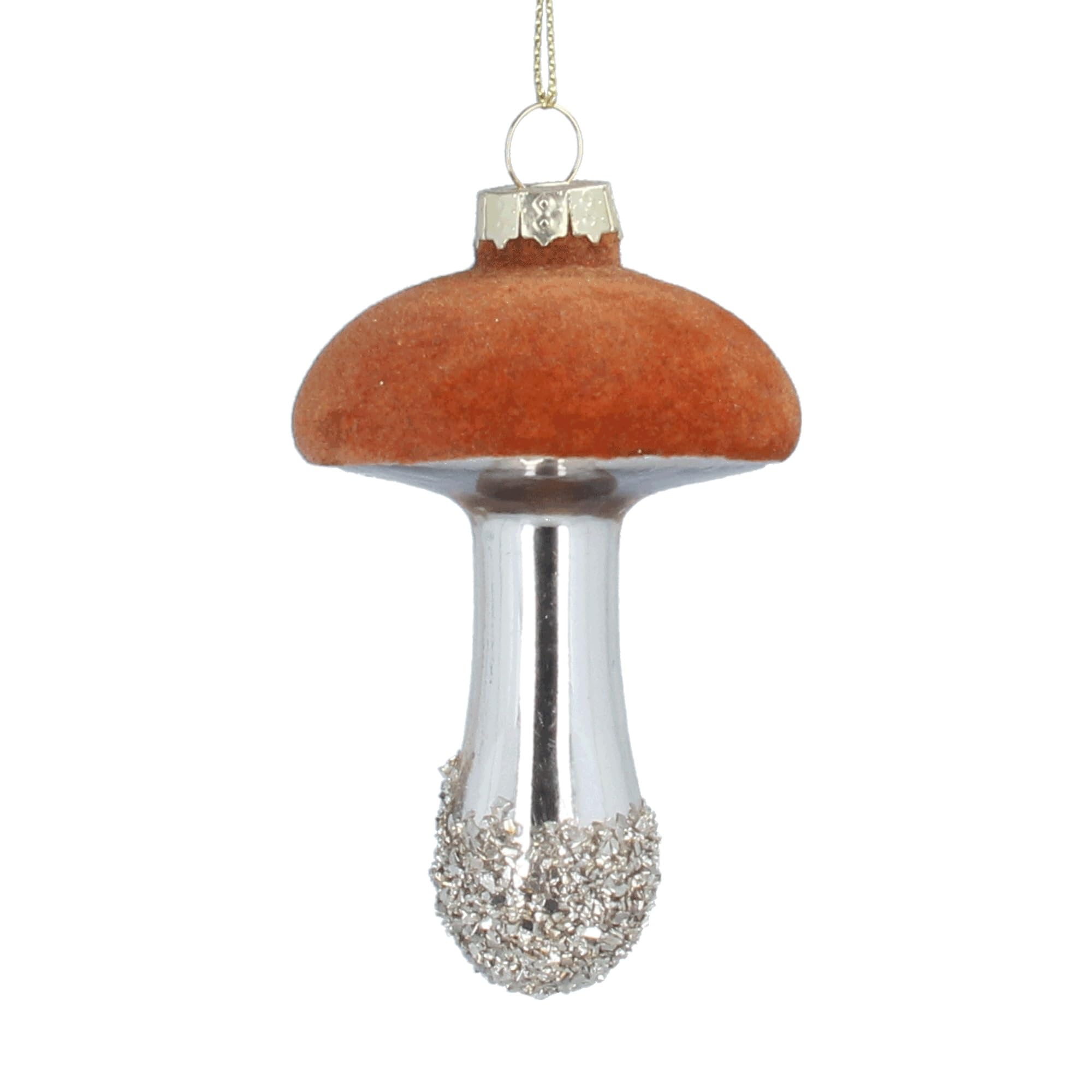 Gisela Graham Copper Flock Toadstool Christmas Tree Decoration : Amazon ...