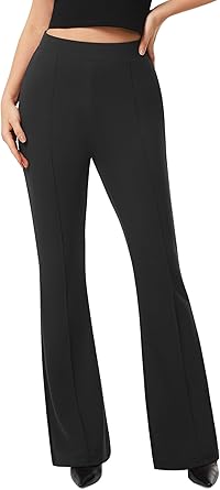 Amazon.com: AFITNE Women's Dress Pants High Rise Flare Pants Pull On ...