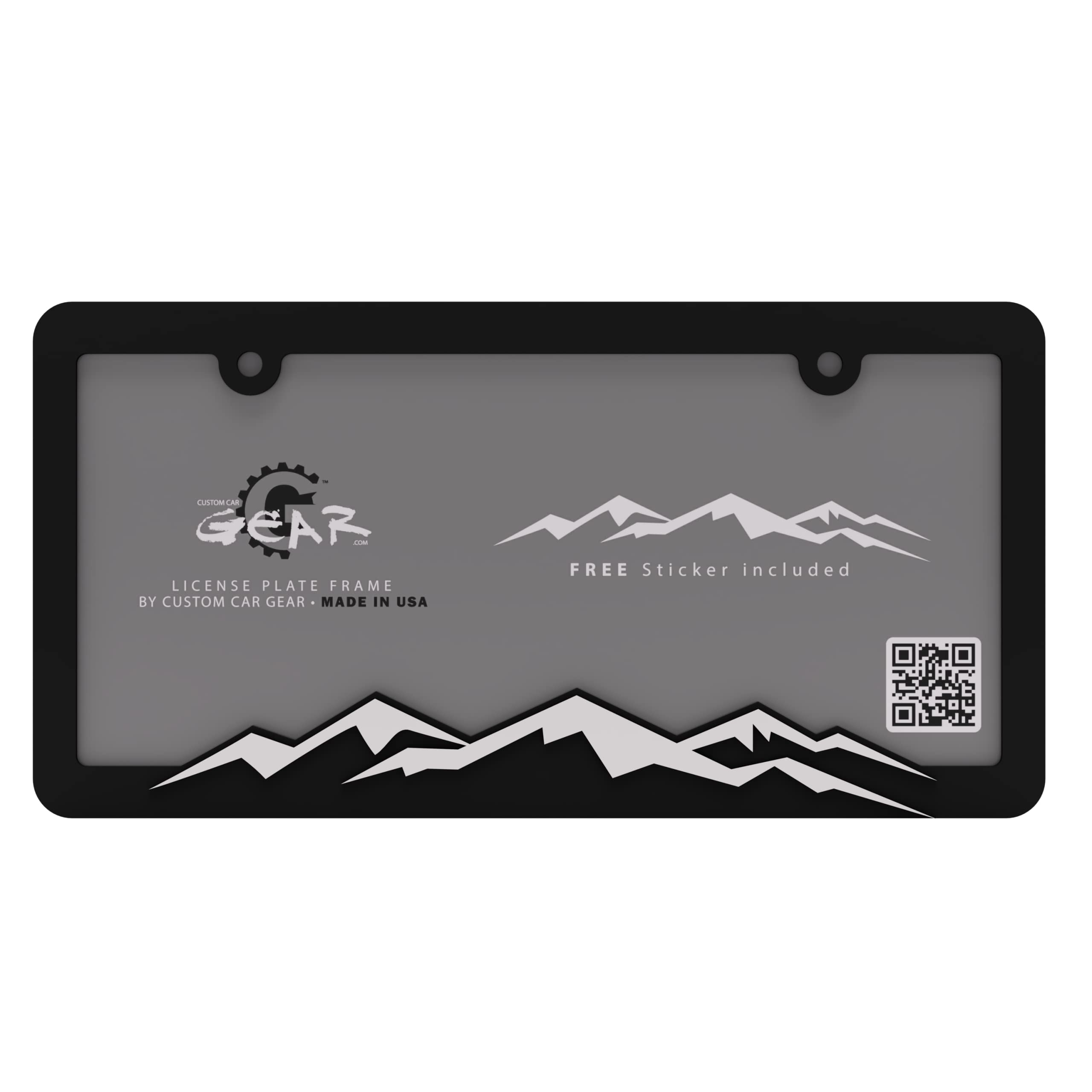 Amazon.com: Mountain License Plate Frame Bracket (White on Black ...