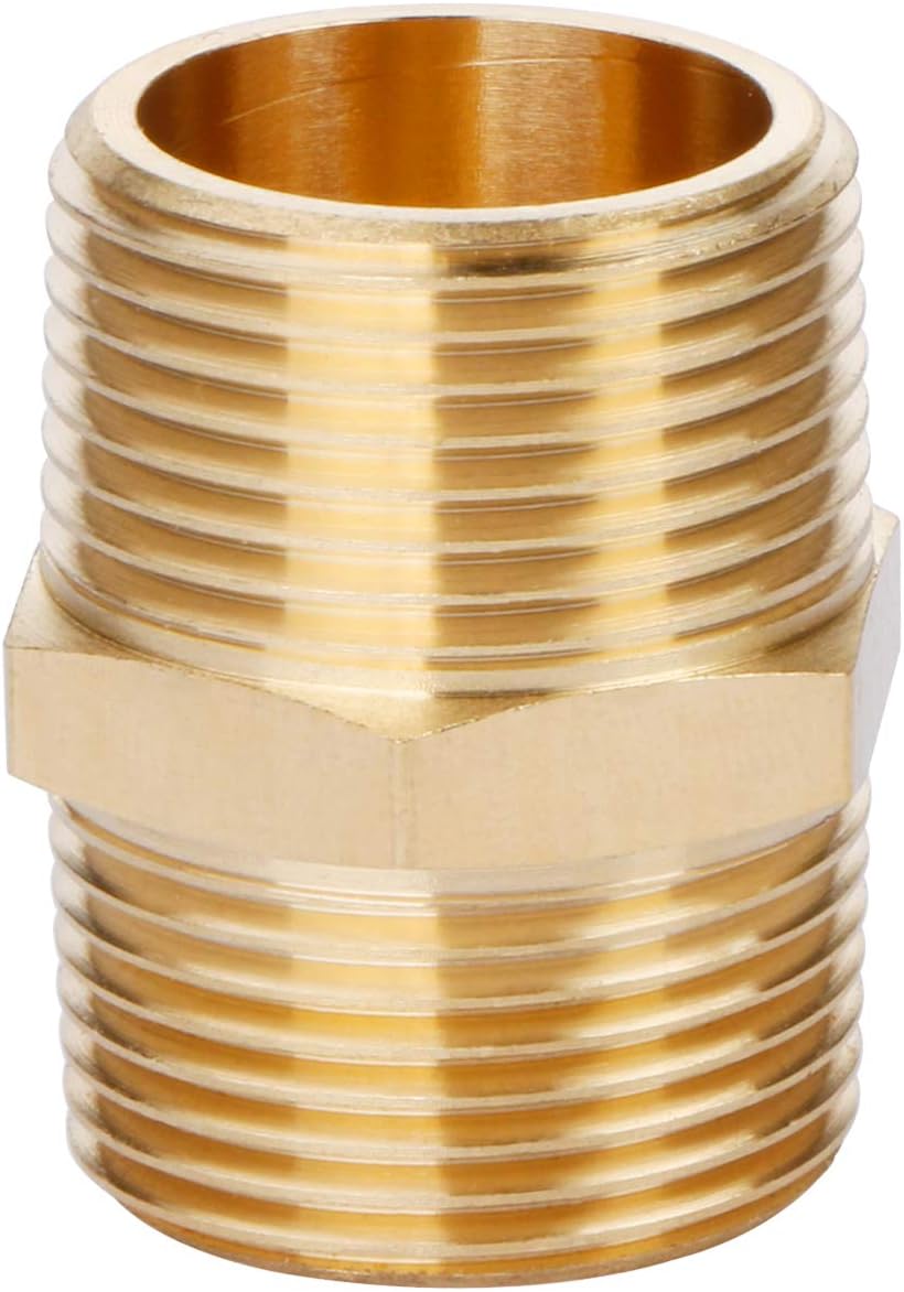 Amazon.com: U.S. Solid Brass Pipe Fitting, Hex Nipple, 3/4" x 3/4" NPT ...