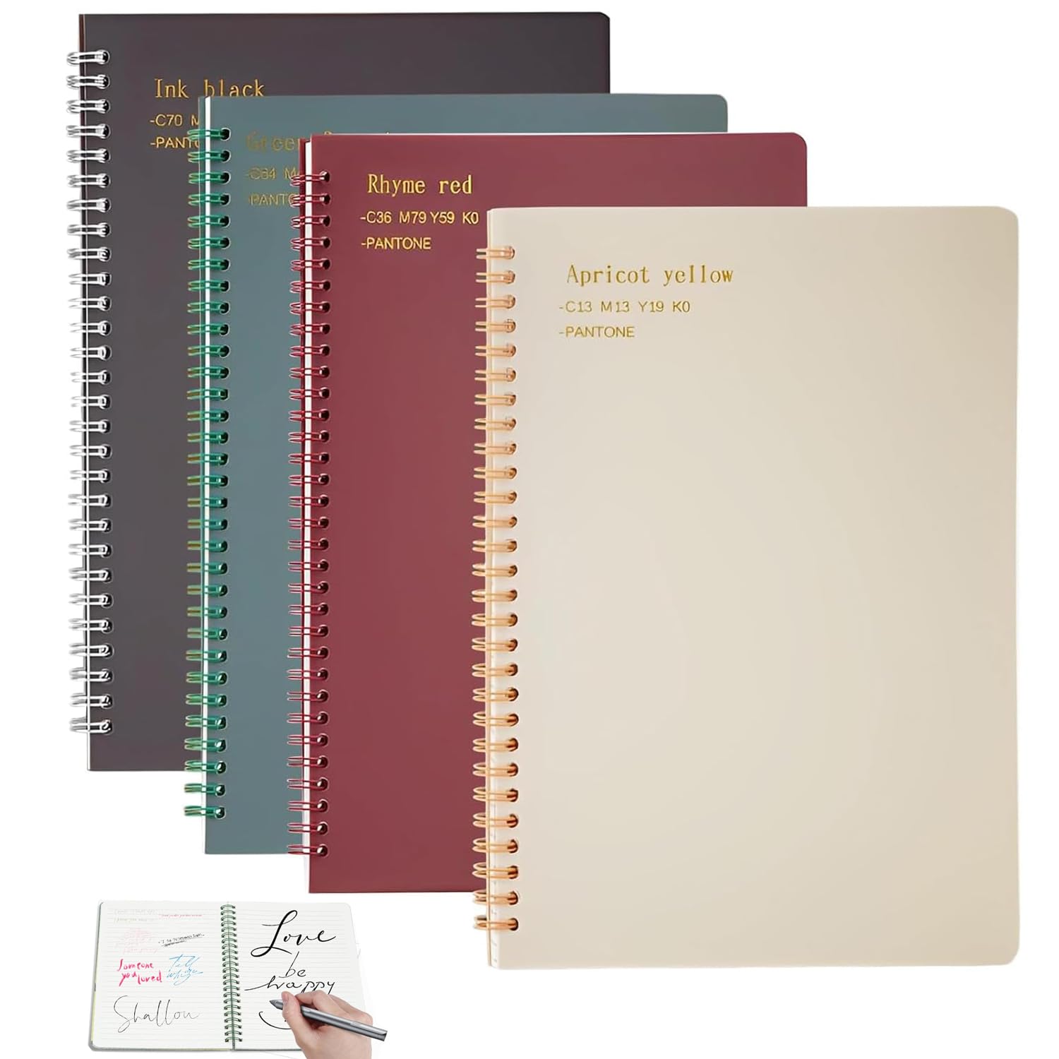 4 Pieces color Libreta de Notas，A5 Cuaderno，cuadernos clásicos a rayas ...