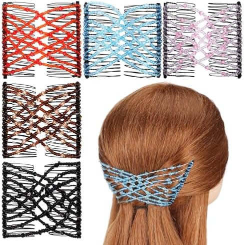 Amazon.com : Beaupretty 5Pcs Stretchy Double Comb Hair Clip Hair Combs ...
