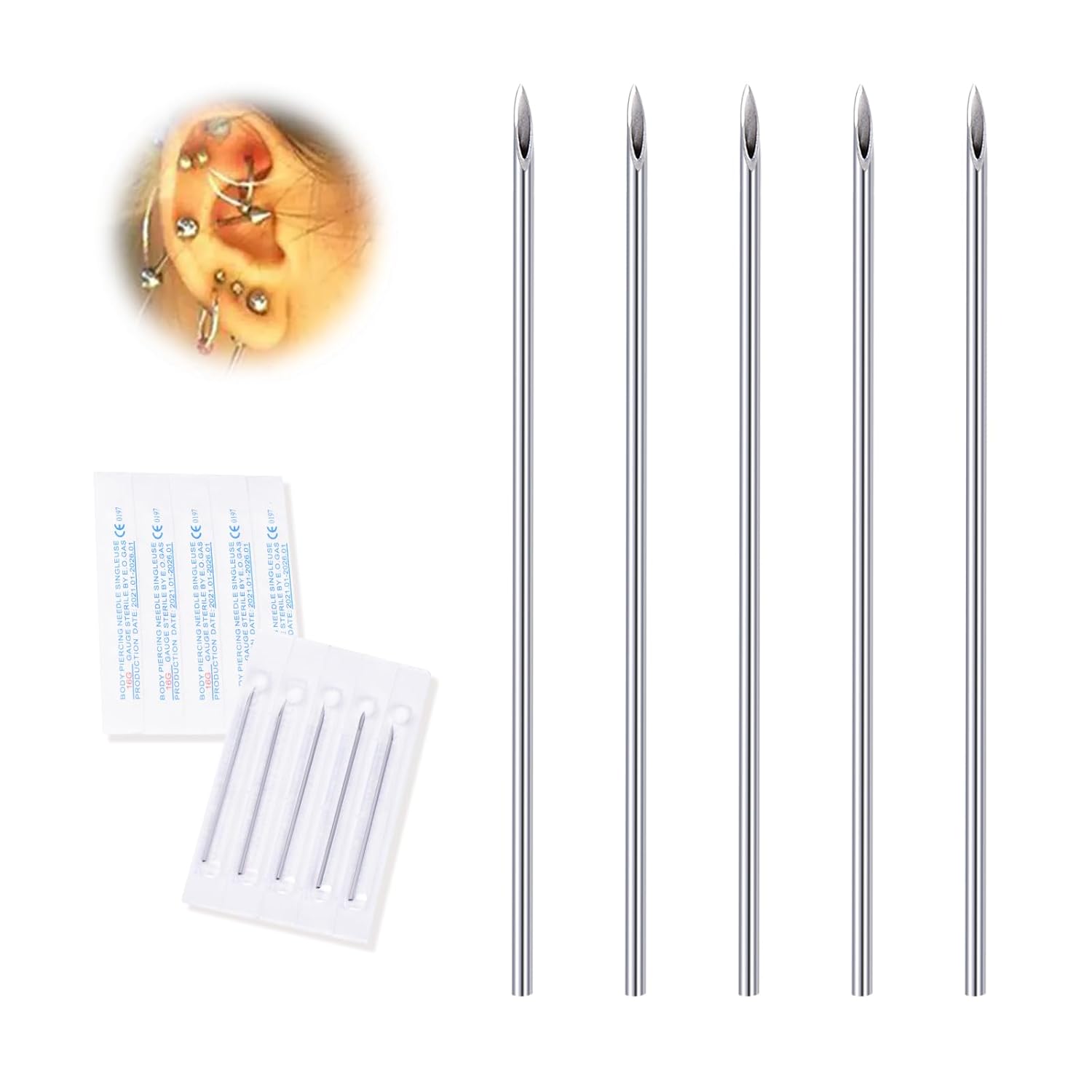 Amazon.com: 20G Body Piercing Needles,10pcs DJCIW Sterile Disposable ...