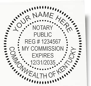Amazon.com : Kentucky Notary Stamp Self-Inking - Round, 1-5/8 Size ...