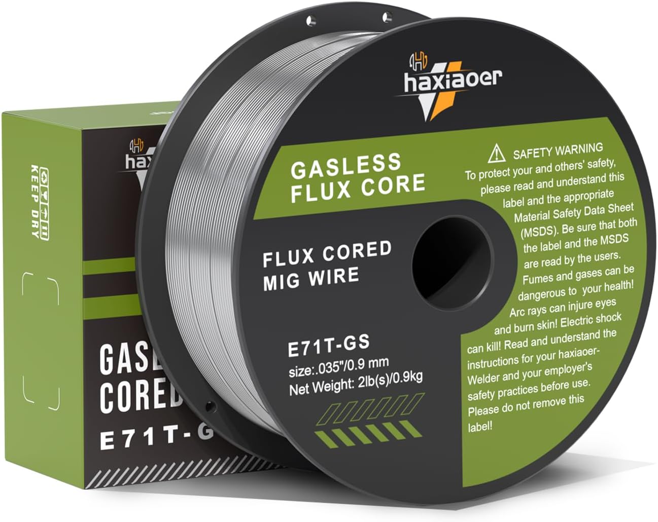 haxiaoer 0.9 mm 1 kg MIG D100 Welding Wire, 1 Roll of Gas Free Cored ...