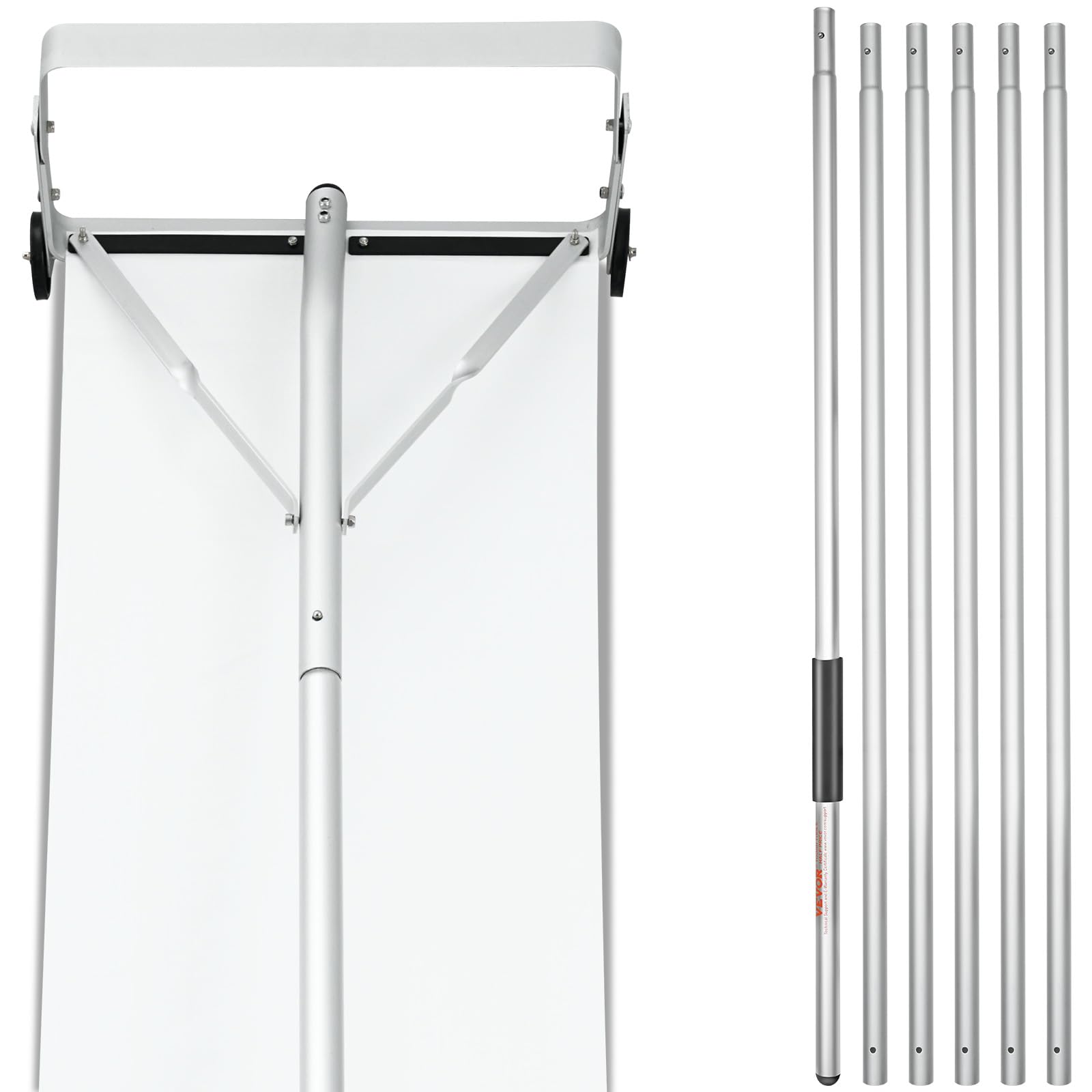 Snow Roof Rake, 30ft Reach Aluminium Roof Shovel with Slide Cloth ...