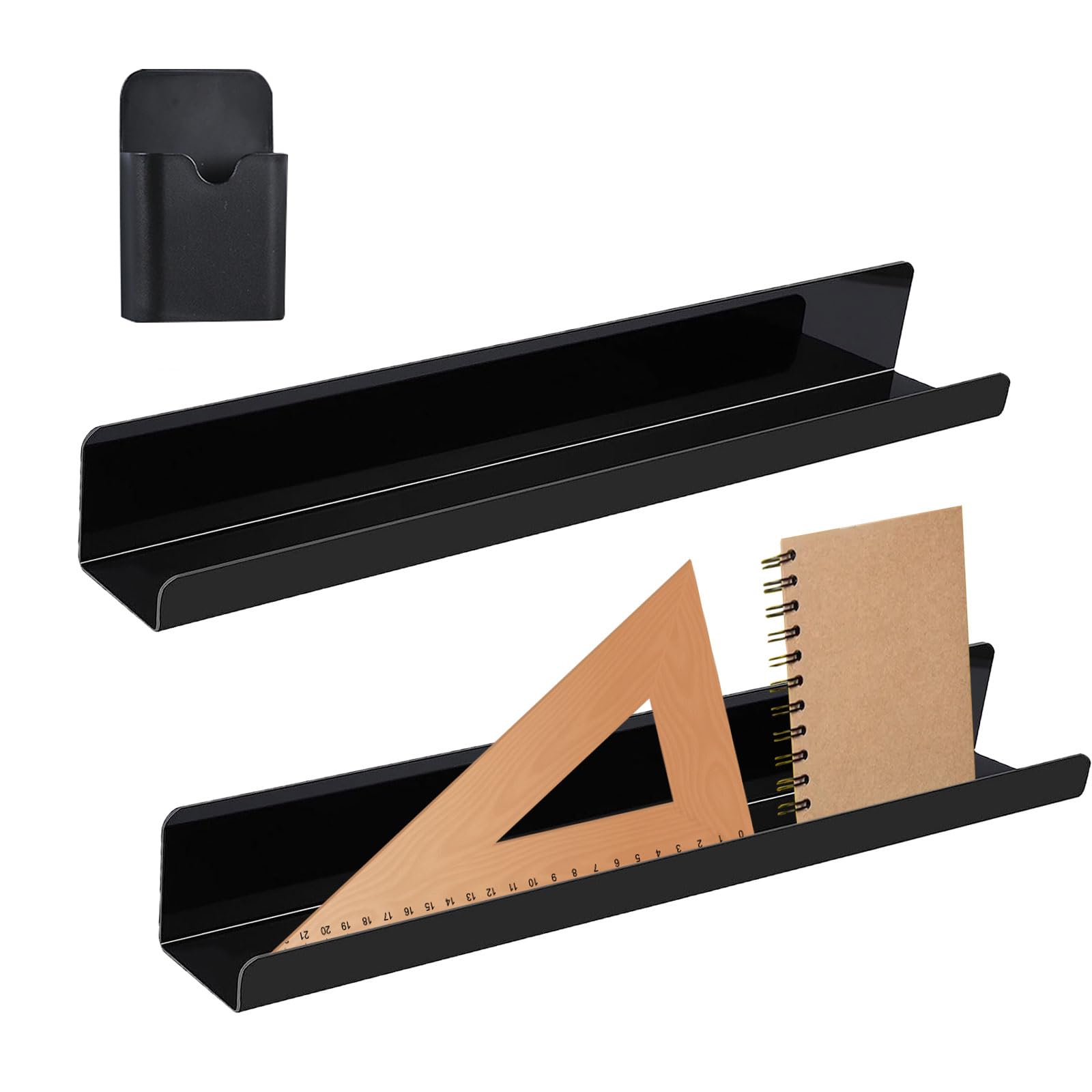 2 Pcs Magnetic Book Shelf for Whiteboard, Magnetic Shelf Floating Book ...