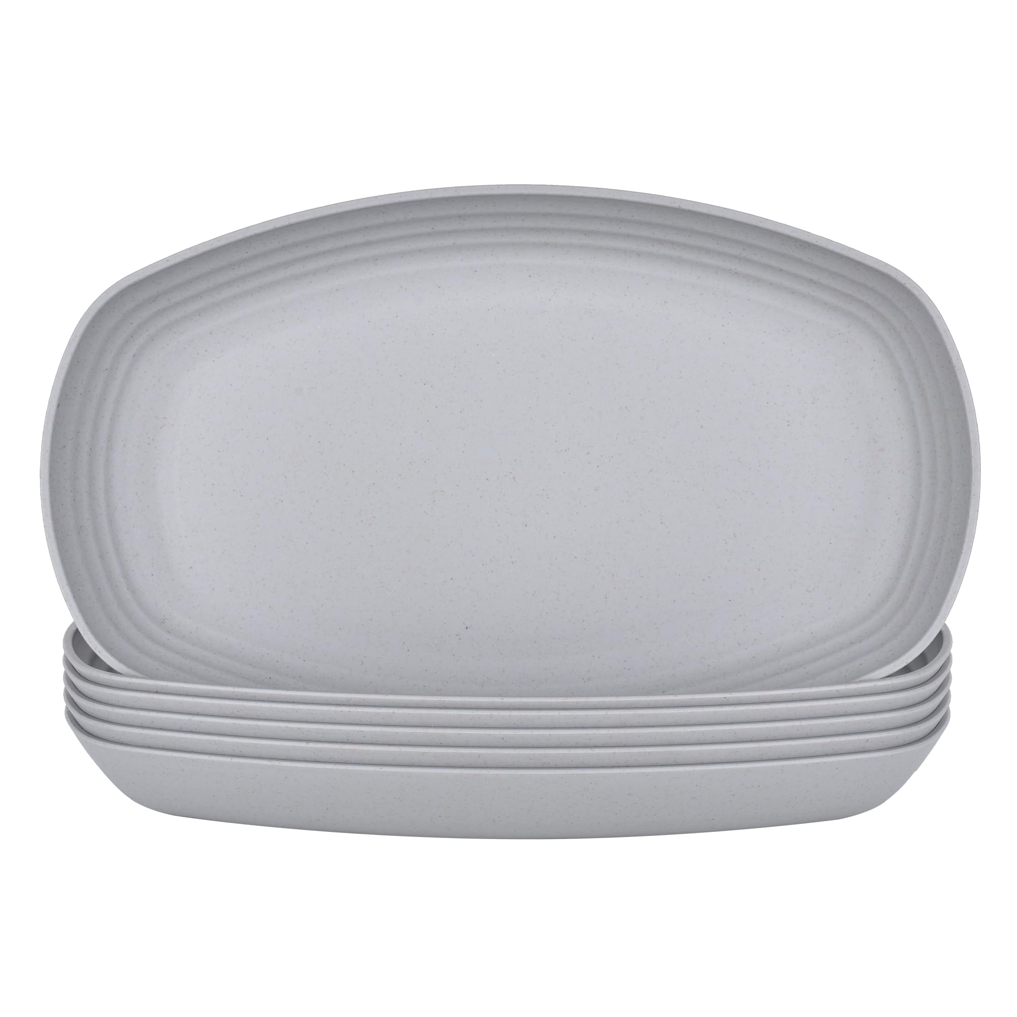 JSYMJSY Plate Set, 6 Pack 11.6" / 7.2" Unbreakable Oval Plate, Plastic ...