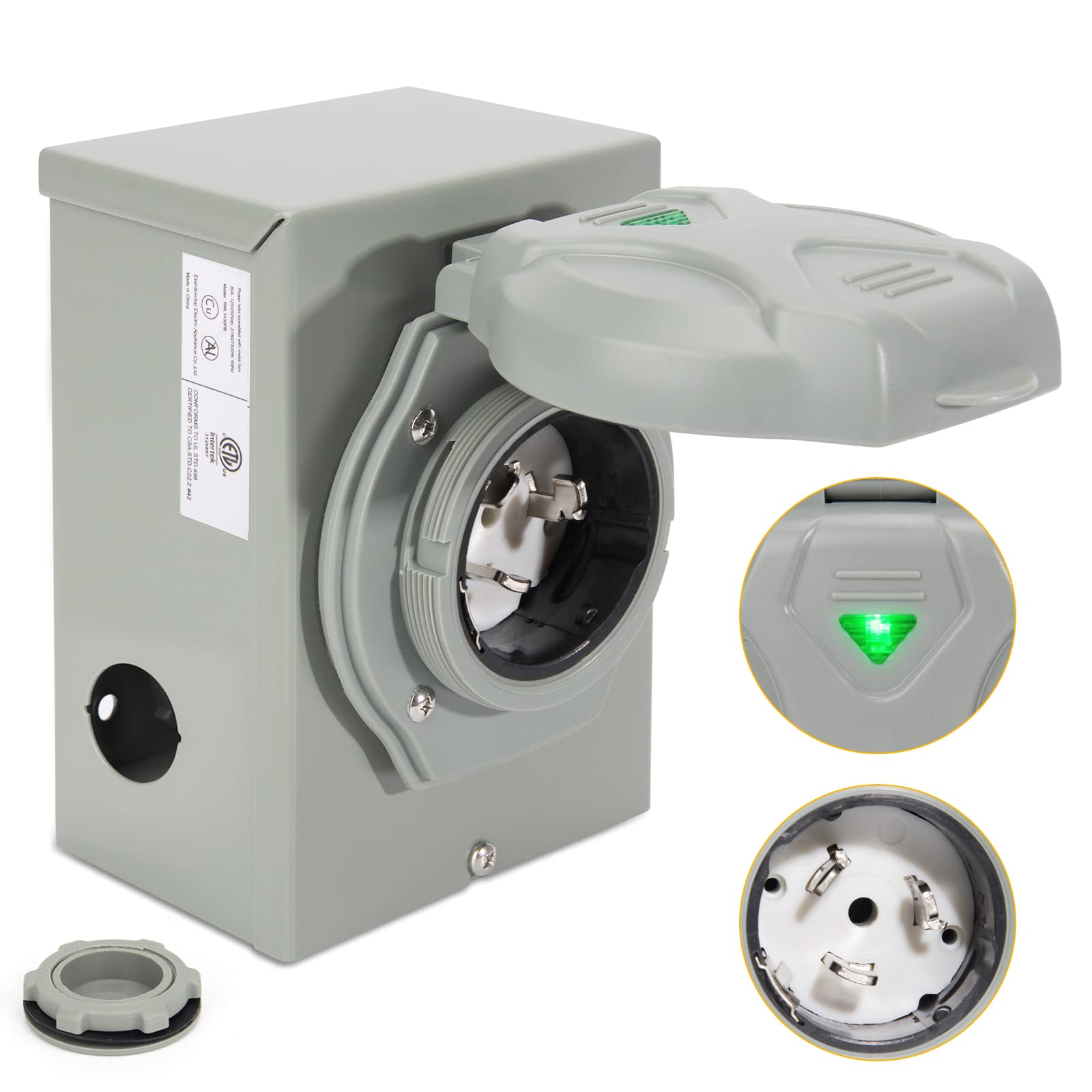 Amazon.com: TIPHOPE 50A Generator Power Inlet Box with Pre Punched ...