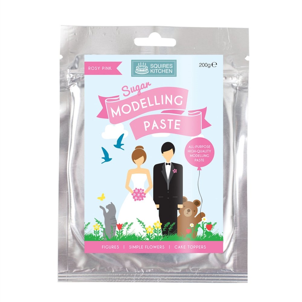 Squires Kitchen Sugar Modelling Paste - Rosy Pink 200g : Amazon.co.uk ...