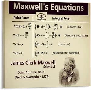 Amazon.com: Maxwell Equations Educational Poster Canvas Painting Art ...