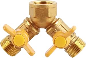 Amazon.com: G1/2 Garden Hose Splitter, Brass Irrigation Double Tap Hose ...