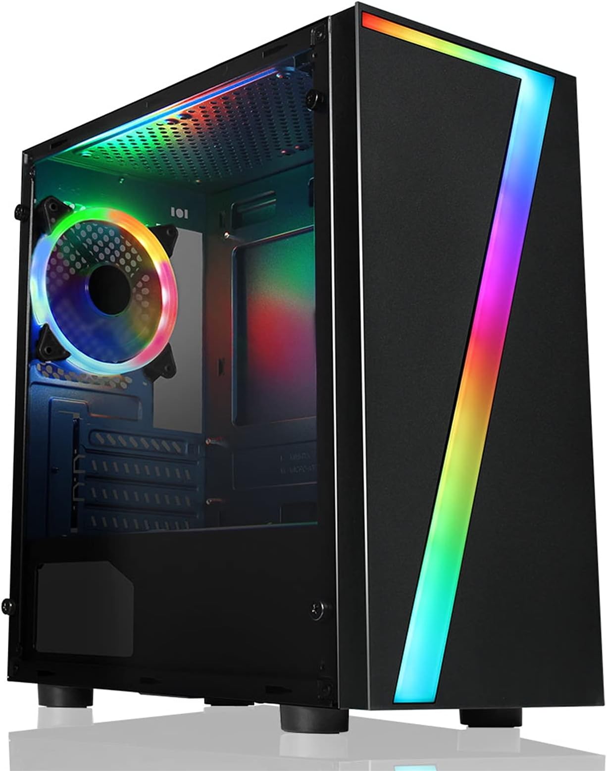 CiT Seven MATX RGB PC Gaming Case, Micro-ATX & Mini ITX Support | Black ...