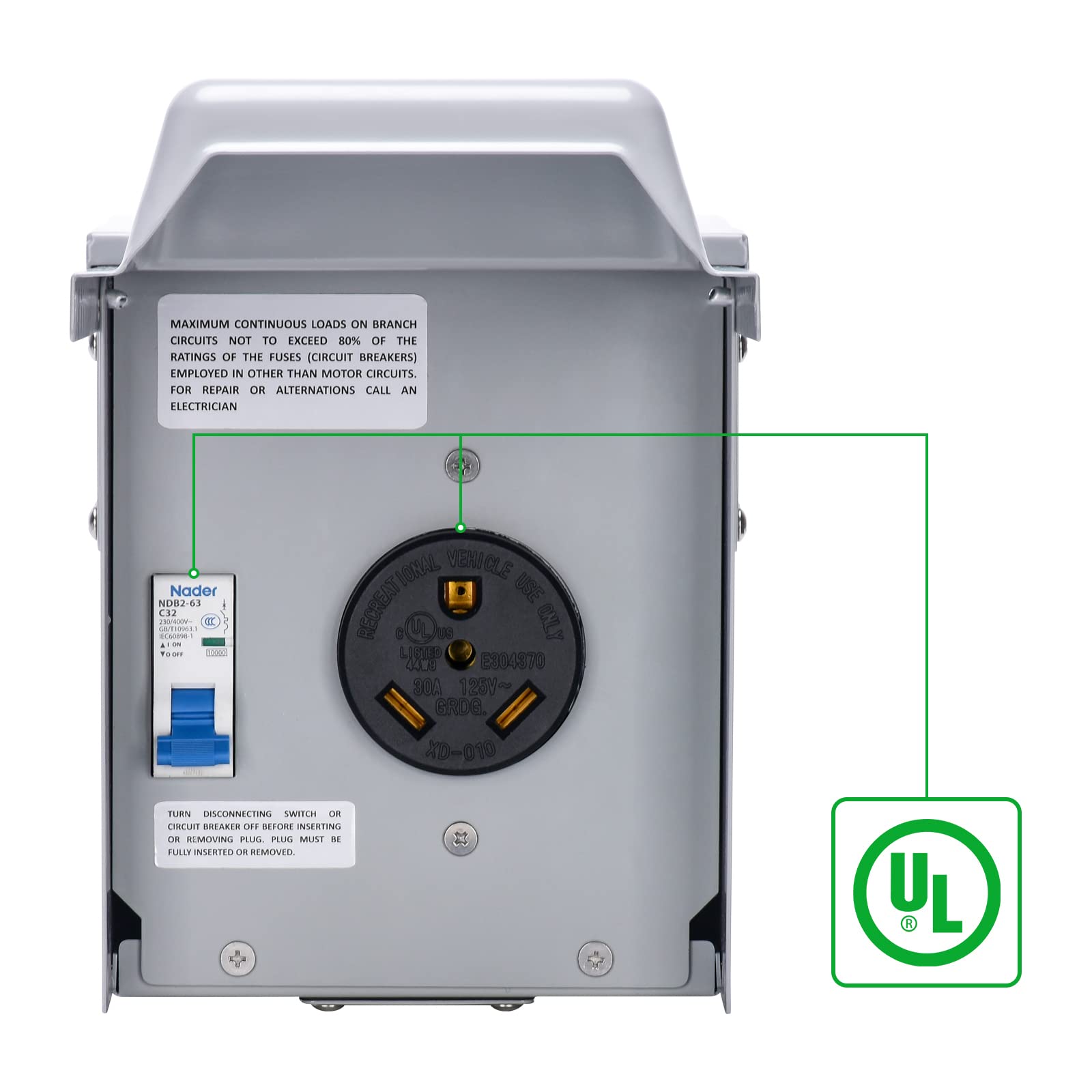 Outdoor 30 Amp Breaker Box With Power DIY 50 AMP Or 30 AMP RV Hookup!