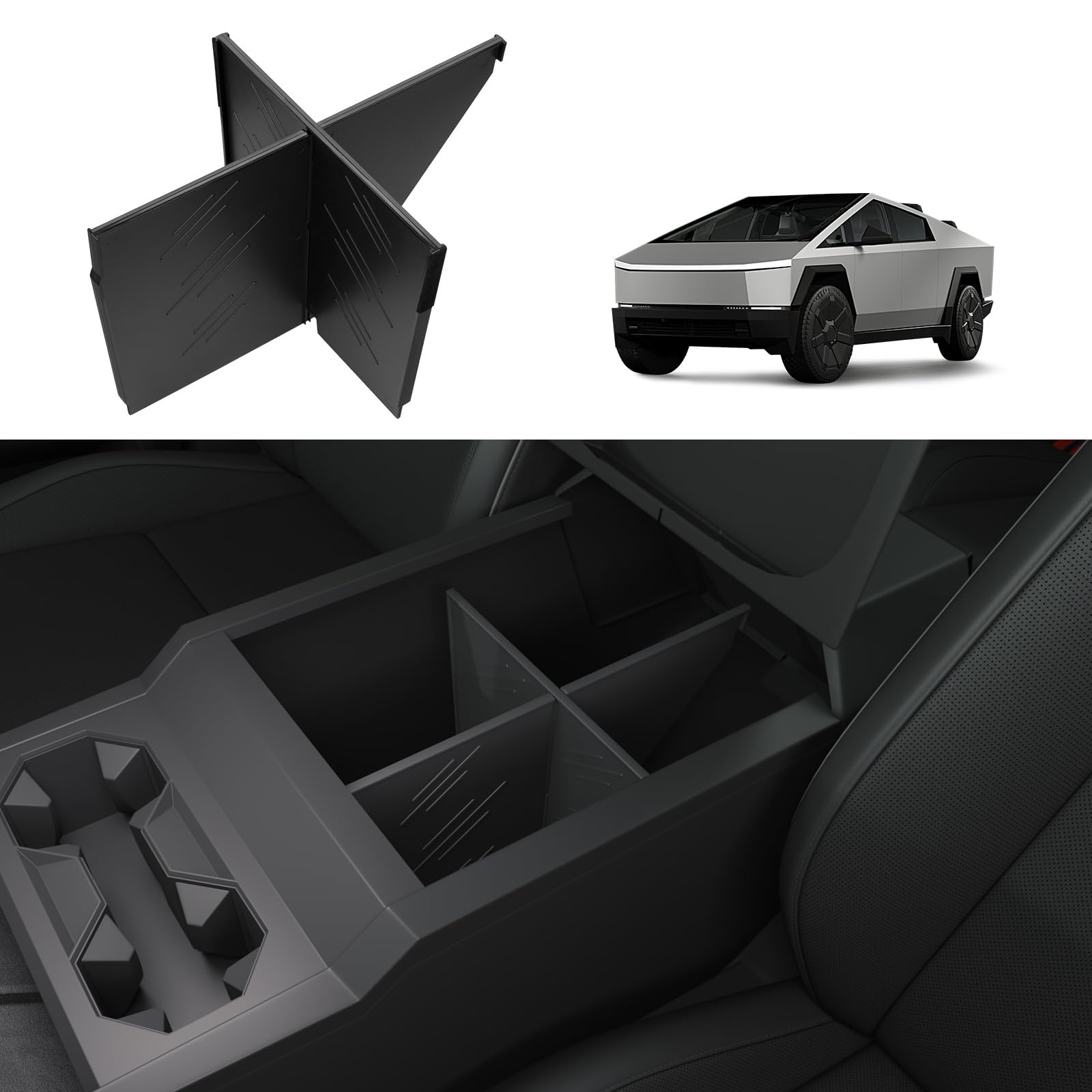Snapklik.com : Tesla Cybertruck Center Console Organizer Divider 2024 ...