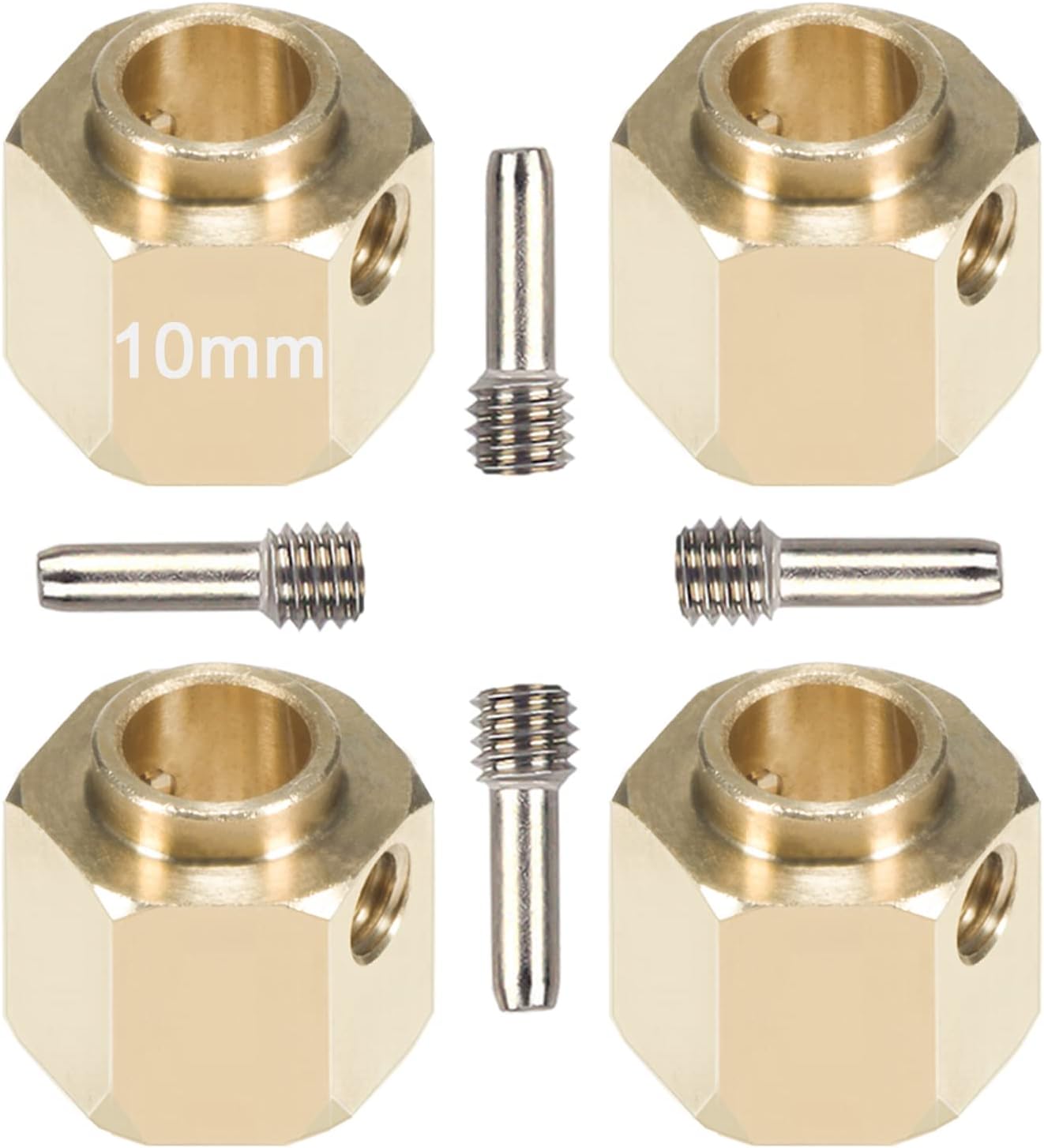 Amazon.com: 4pcs Brass Extended Wheel TRX4 Brass 10mm Wheel Hex Extended Adapter for RC Crawler ...