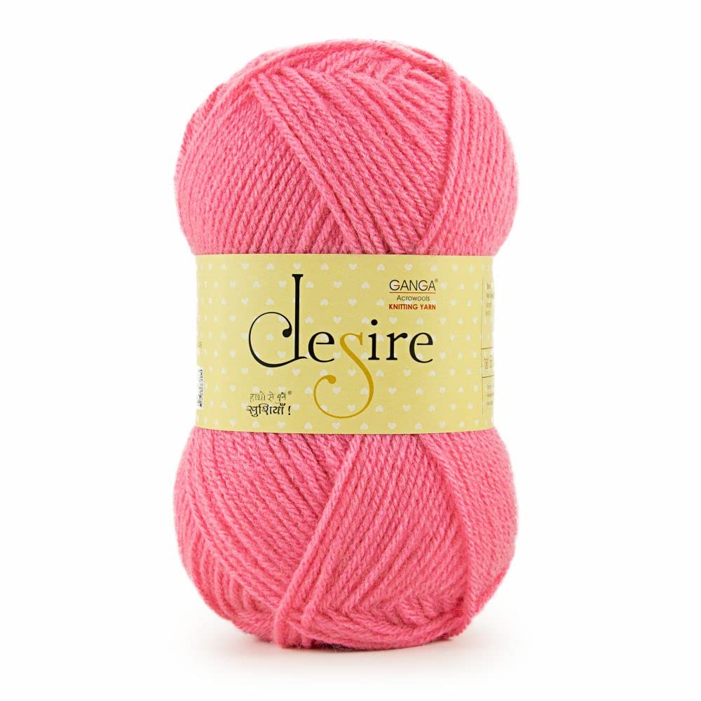 Ganga Acrowools Desire Acrylic Hand Knitting And Crochet Yarn. Pack Of ...