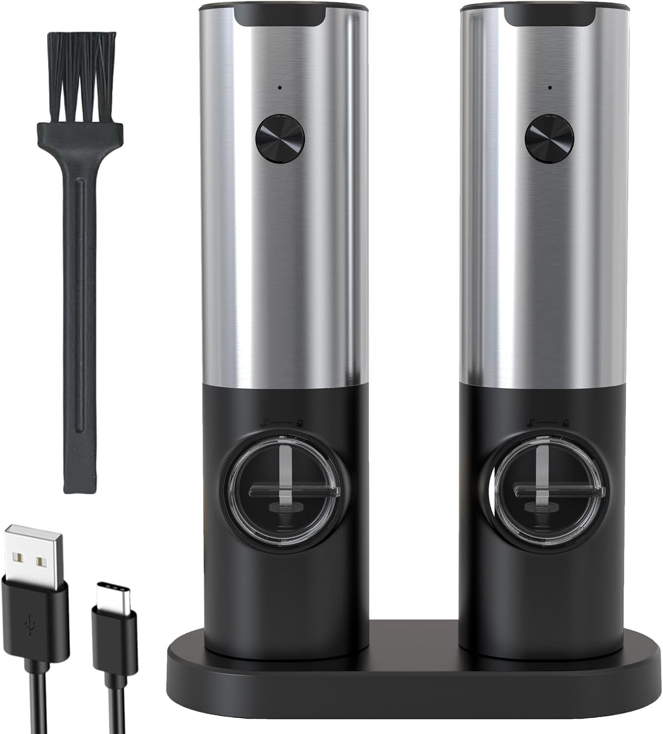 IraXpro Electric Salt and Pepper Grinder Set with Rechargeable Base,LED ...