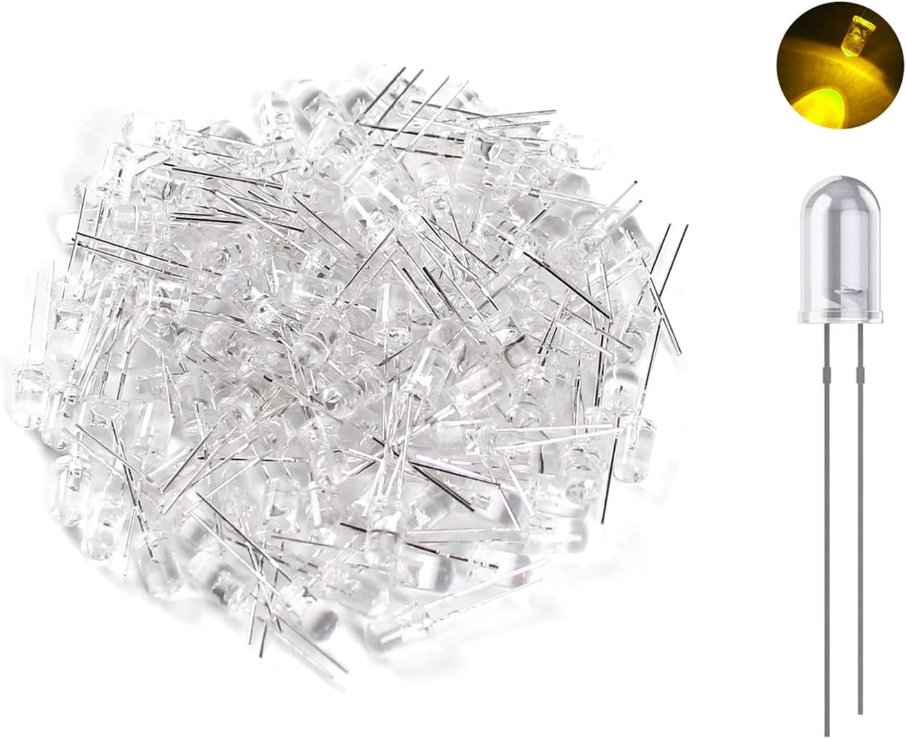 Amazon.com: 100 Pcs Led Diodes, YIWANSON Mini 3mm Single Clear Lights ...