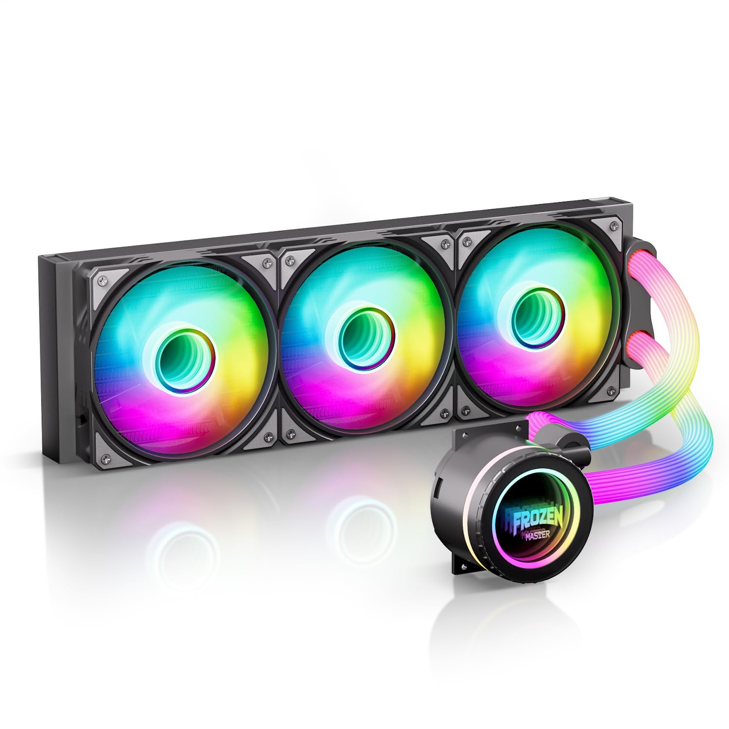 360 ARGB AIO Liquid CPU Cooler with 360mm Radiator & ARGB Water Tube ...