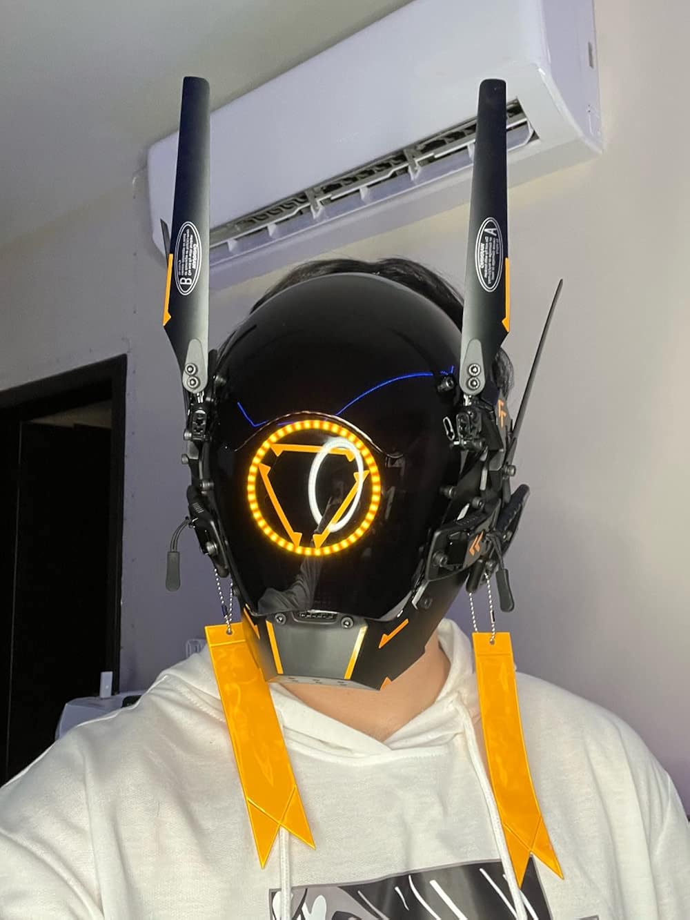 Amazon.com: QAONIE Punk Mask for Audlts, Halloween Cosplay LED Mask ...