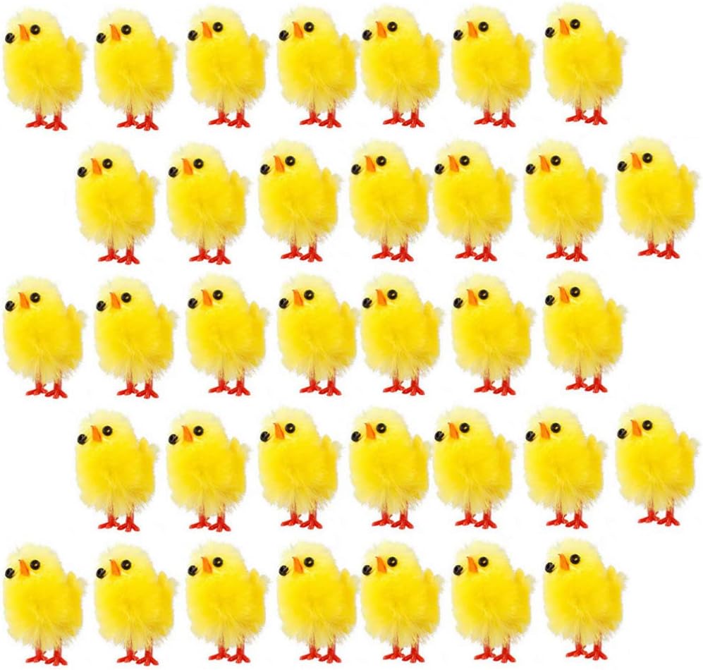 Amazon.com: VOSAREA 120pcs Easter Chicks Mini Easter Fur Chicks Easter ...