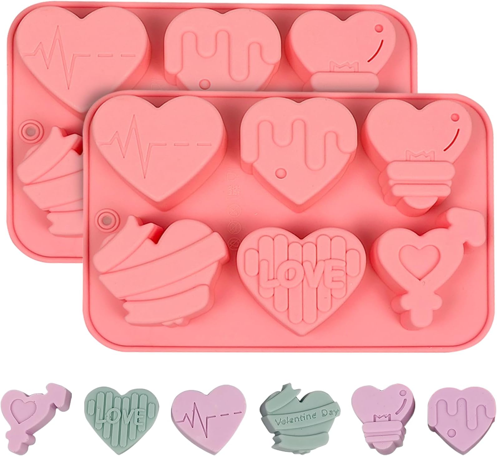Amazon.com: Webake Large Conversation Heart Mold for Baking, Heart ...