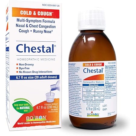 Amazon.com: Boiron Chestal Adult Cold and Cough Syrup, 6.7 Fl Oz (Pack ...