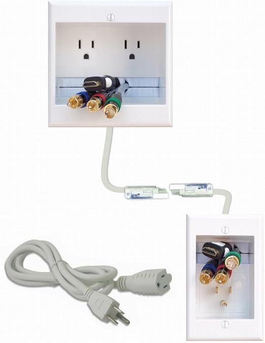 Amazon.com: PowerBridge TWO-CK Dual Outlet Recessed In-Wall Cable ...