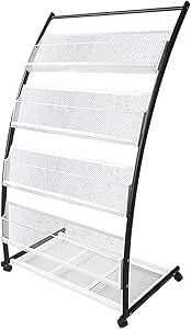 Amazon.co.jp: Floor Standing Magazine Rack Information Rack, 4 Tier ...