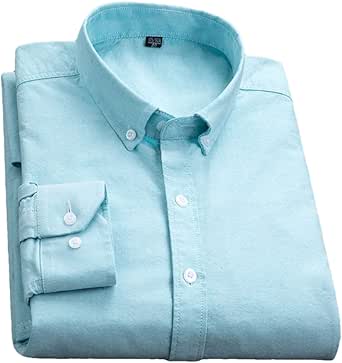 Men Casual Shirts Man Long Sleeve Cotton Oxford Soft Regular Fit Plus ...