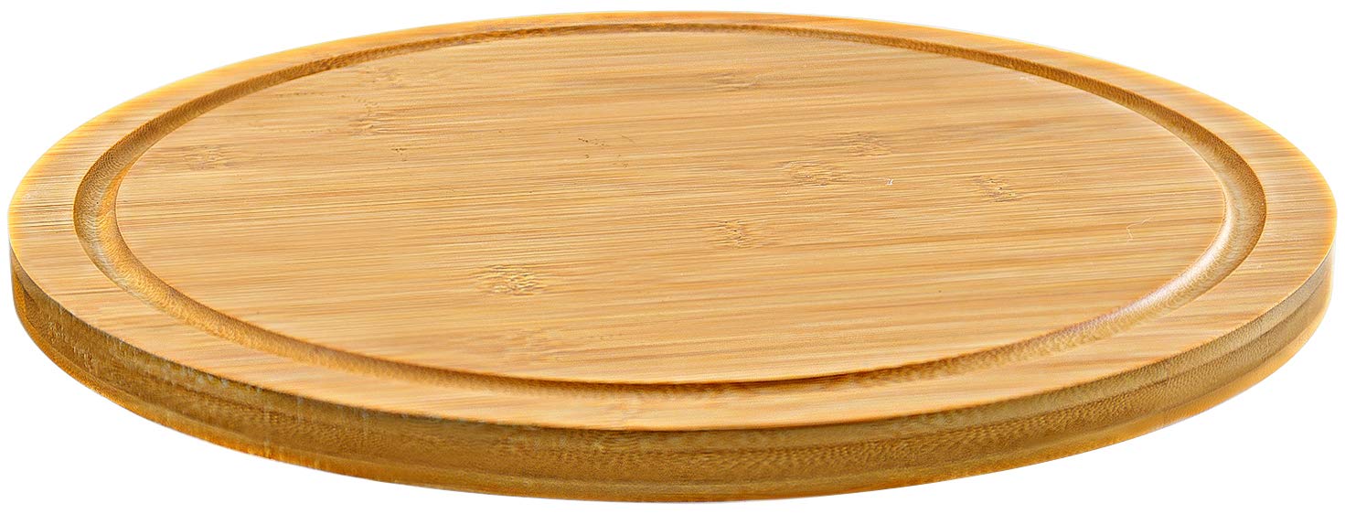 Buy 12" Premium Solid Bamboo Lazy Susan Wood Turntable Tray Cabinet ...
