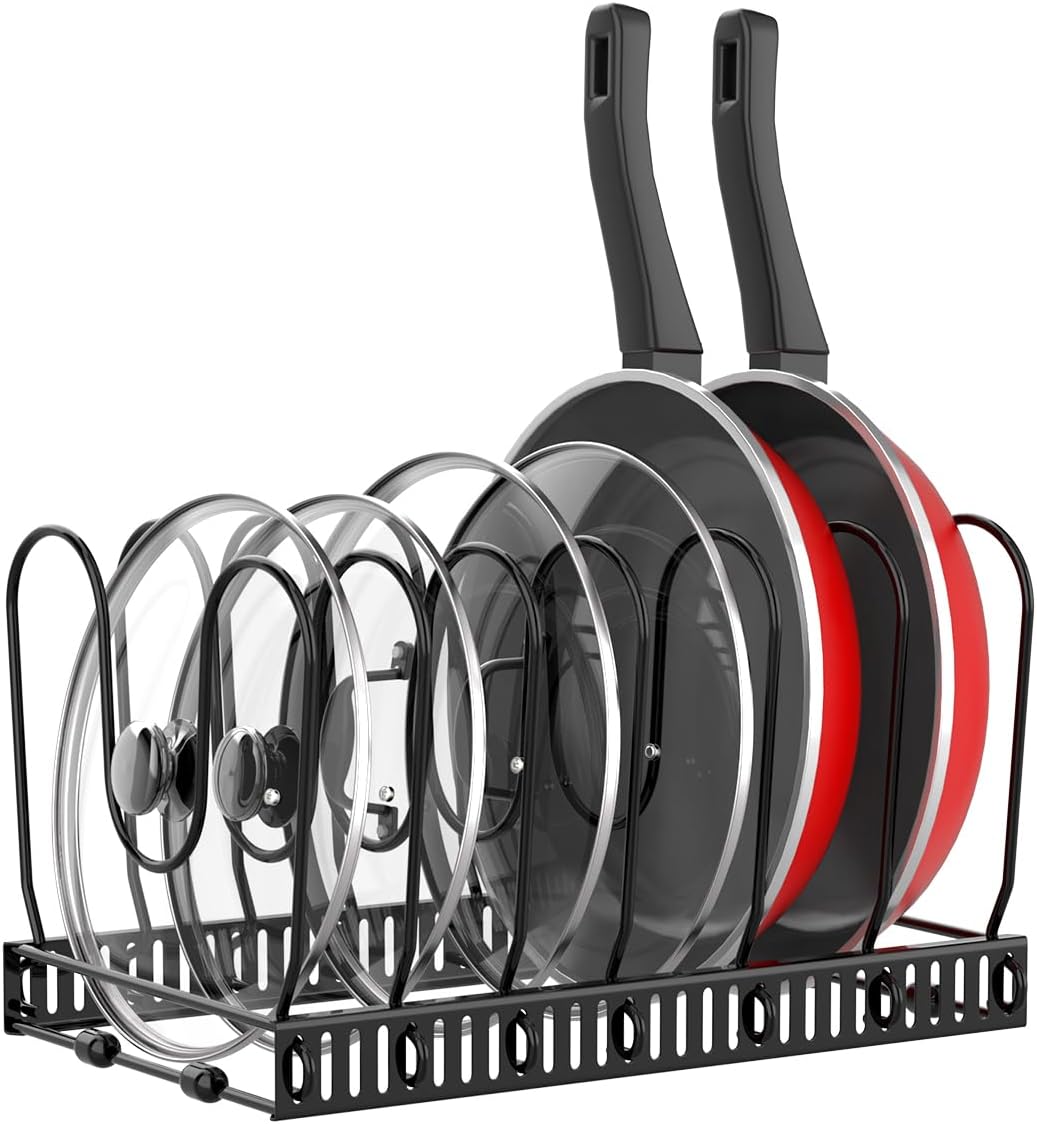 Amazon.com: Housolution Pot and Pan Organizer Rack for Cabinet, Pot Lid ...