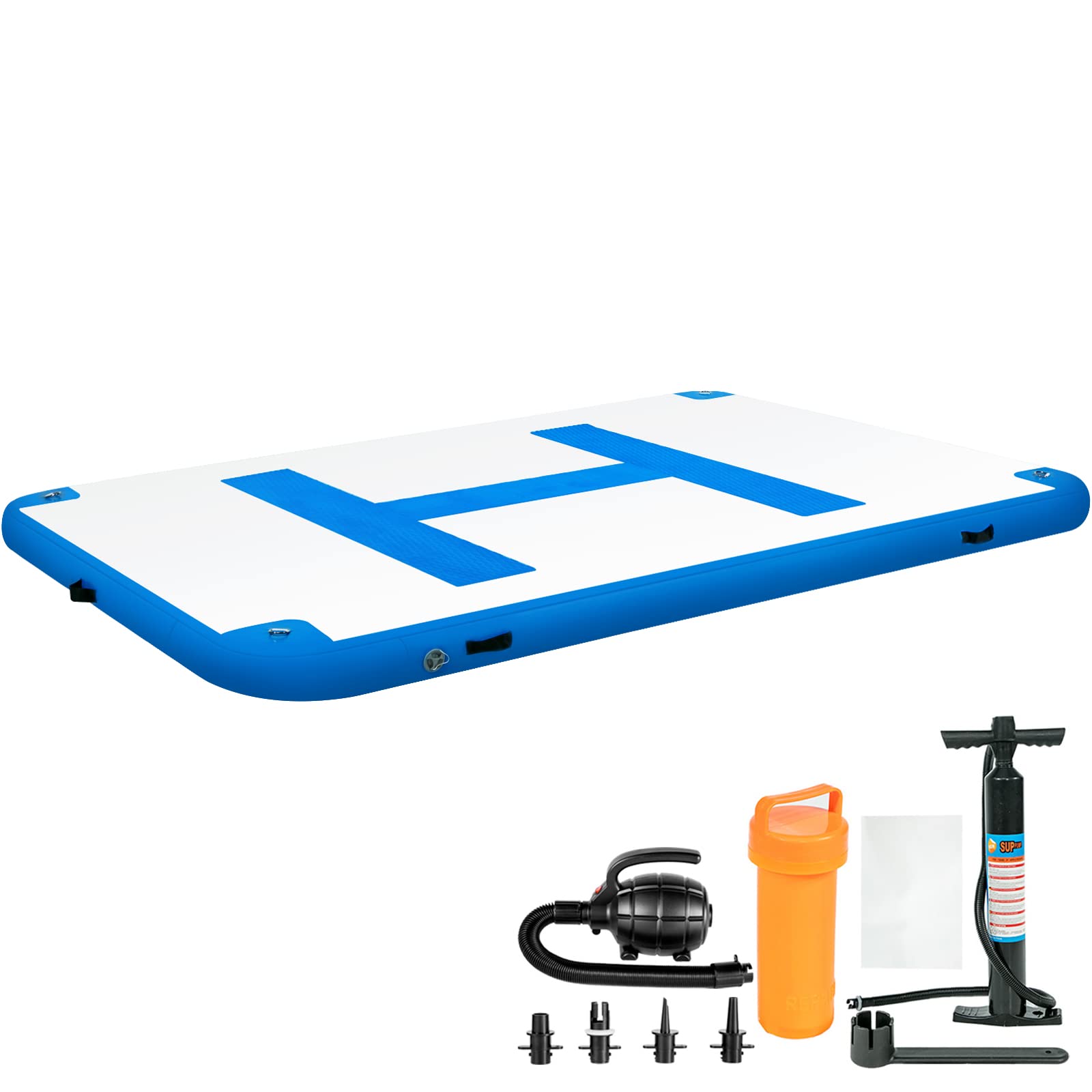 VEVOR Inflatable Floating Dock 10 x 6.5 ft, Inflatable Dock Platform ...