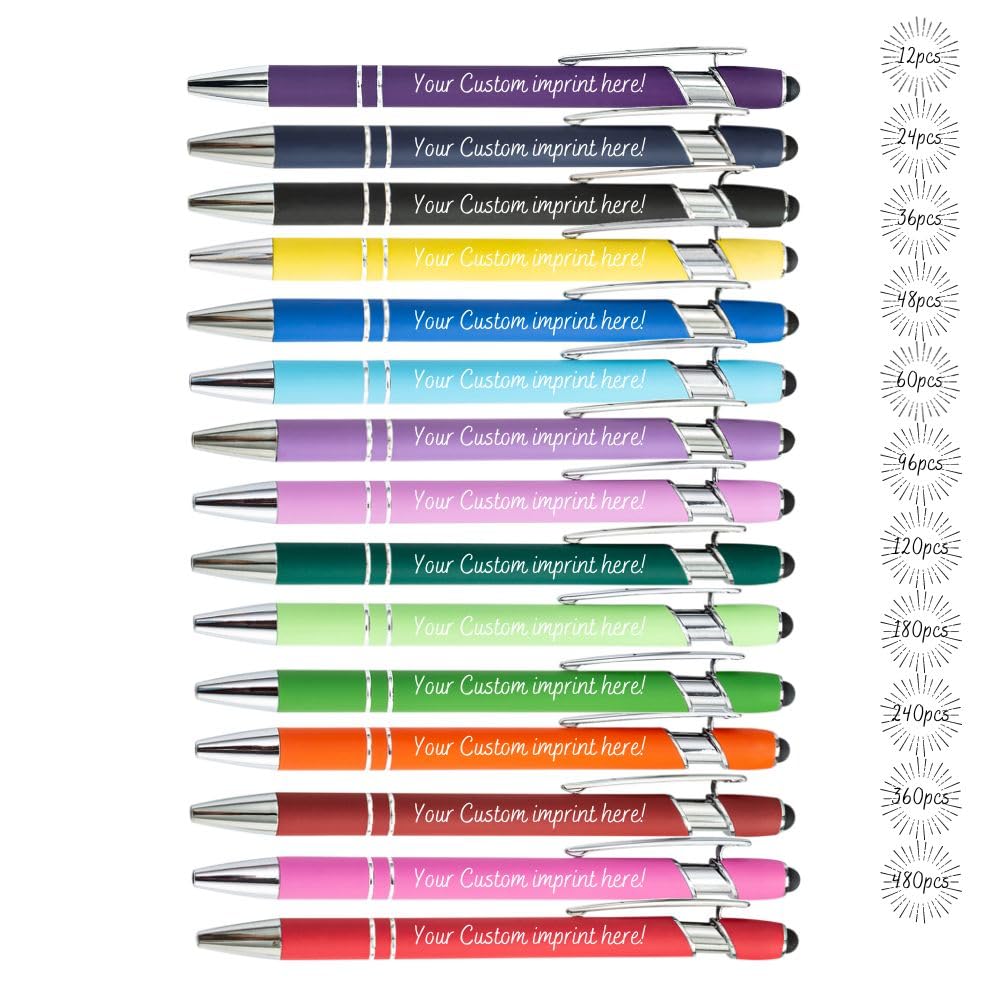 Amazon.com : Yingya Personalized Pens with Stylus in Bulk with Black ...