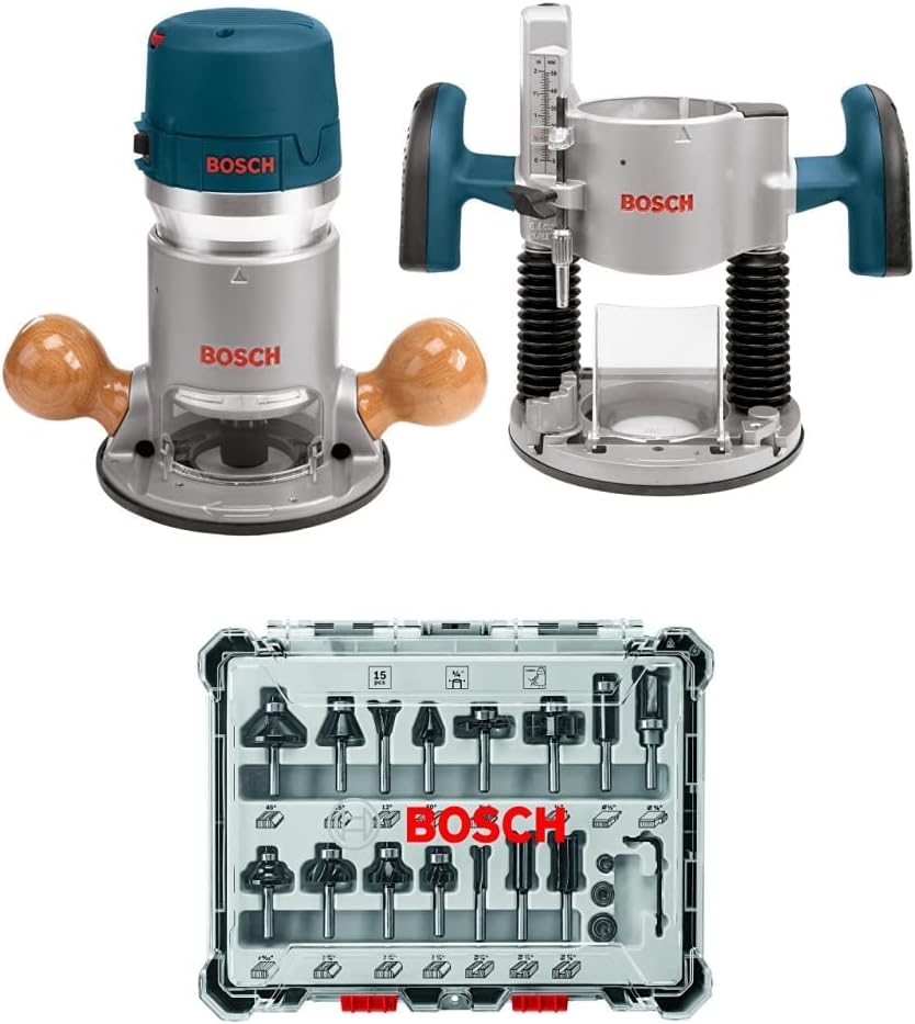 BOSCH 1617EVSPK Wood 12 Amp Router Tool Combo Kit - 2.25 Horsepower ...