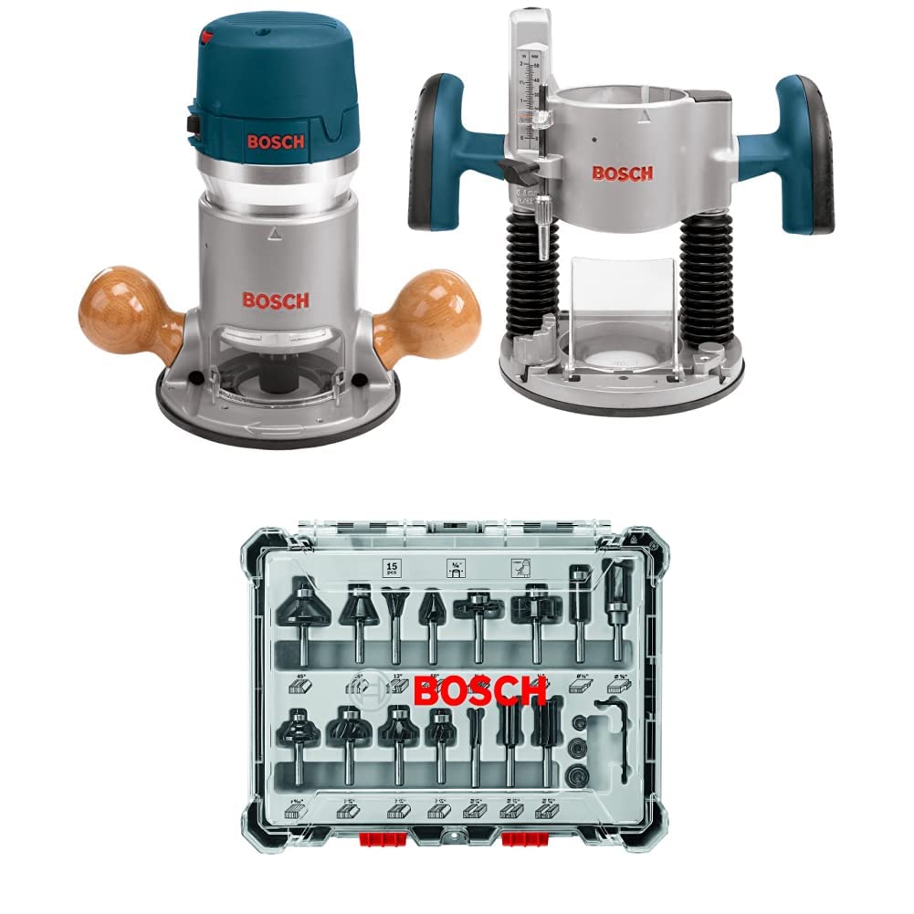 BOSCH 1617EVSPK Wood 12 Amp Router Tool Combo Kit - 2.25 Horsepower ...