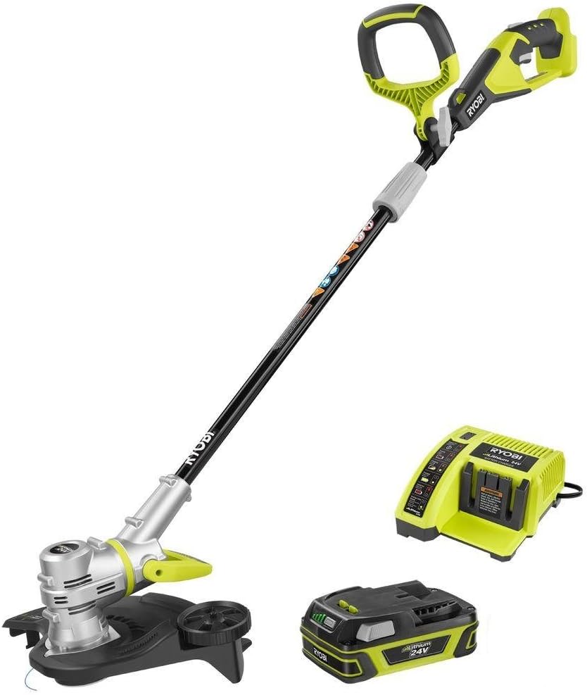 Amazon.com : Ryobi RY24201 24-Volt Lithium Ion Cordless Trimmer Edger ...