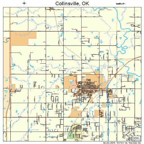 Amazon.com: Large Street & Road Map of Collinsville, Oklahoma OK ...