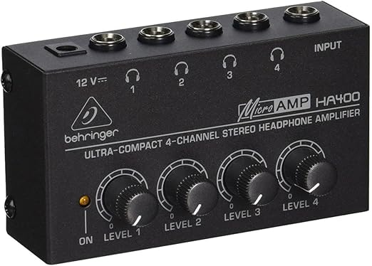 Behringer HA400 Ultra-Compact 4-Channel Stereo Headphone Amplifier ...