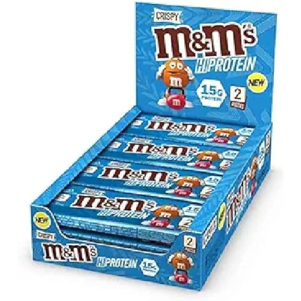 Amazon.com: M&Ms M&M HI-PROTEIN BAR 12X51G - Crispy