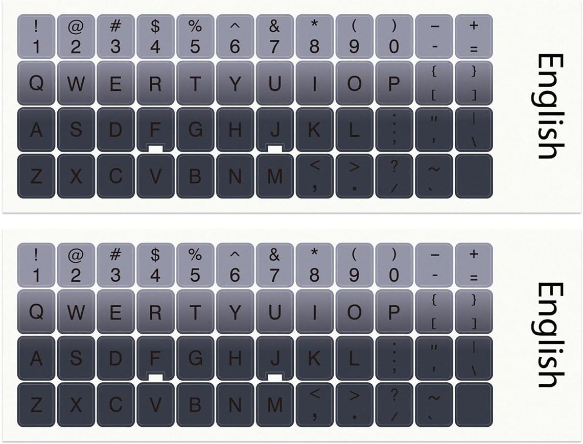 Amazon.com: 2PCS English Keyboard Stickers,Universal Keyboard Sticker ...