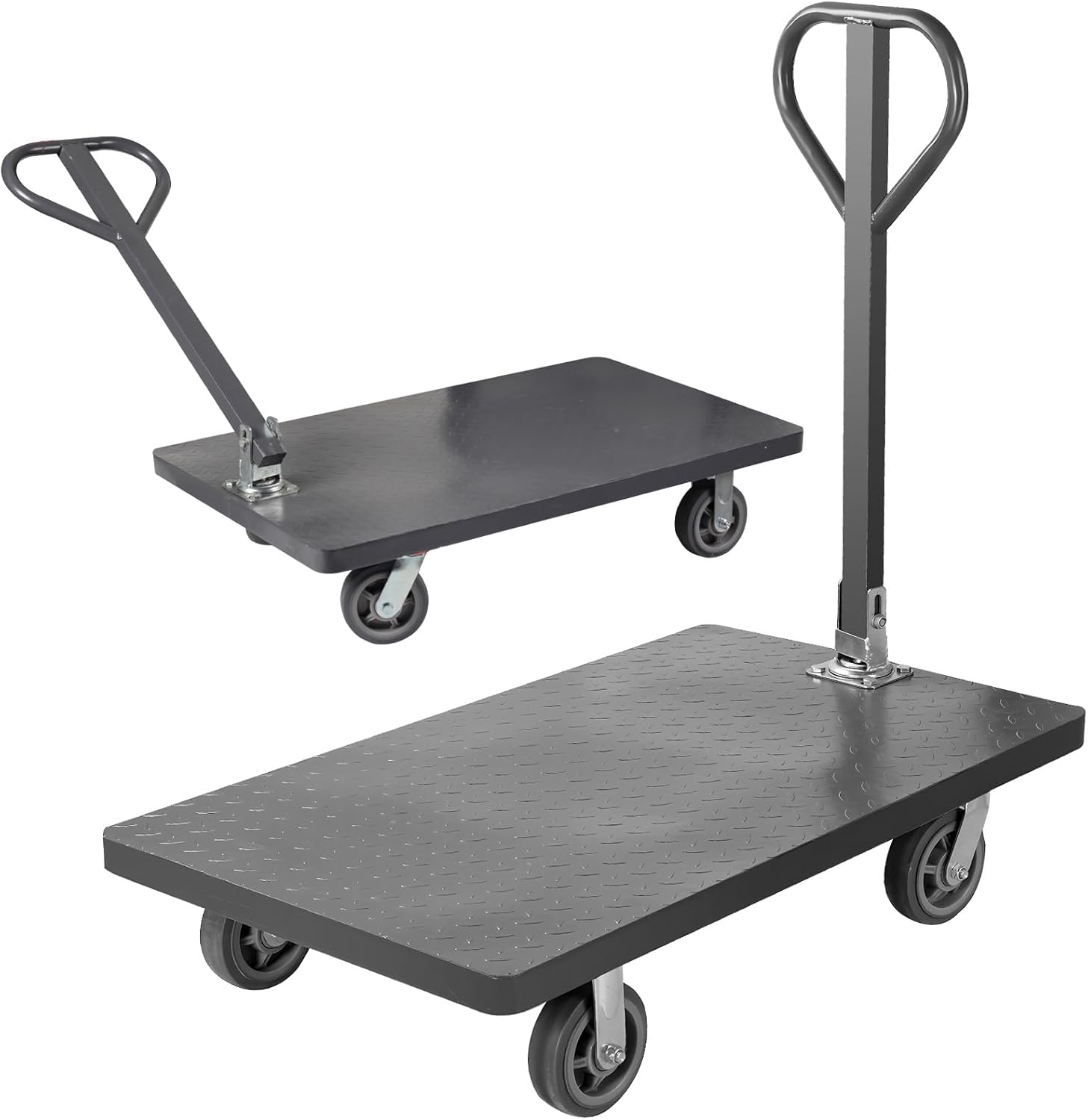 Amazon.com: 2IN1 Heavy Duty Push Cart Dolly, 2200Lbs Flatbed Cart with ...