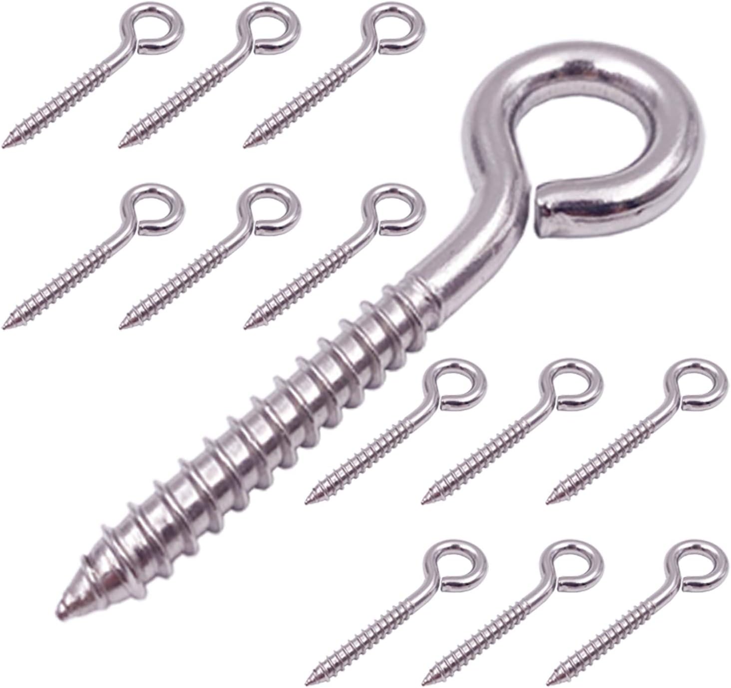 20Pcs M5 x 65 Eyelet Screws Vine Eye Bolts Eye Screws Hooks Metal Screw ...