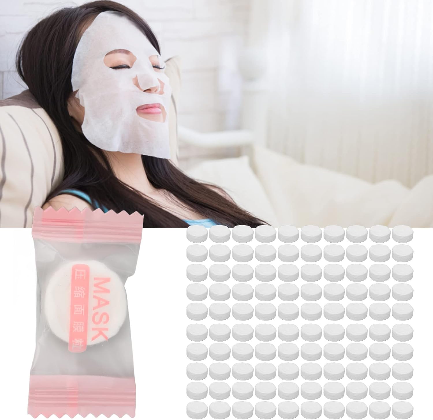 Disposable Mask Sheet, Disposable Mask Paper Pure Cotton Diy Compressed ...