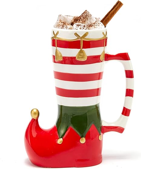 Amazon.com: Christmas Elf Boot Mug Large Ceramic Christmas Mug for ...