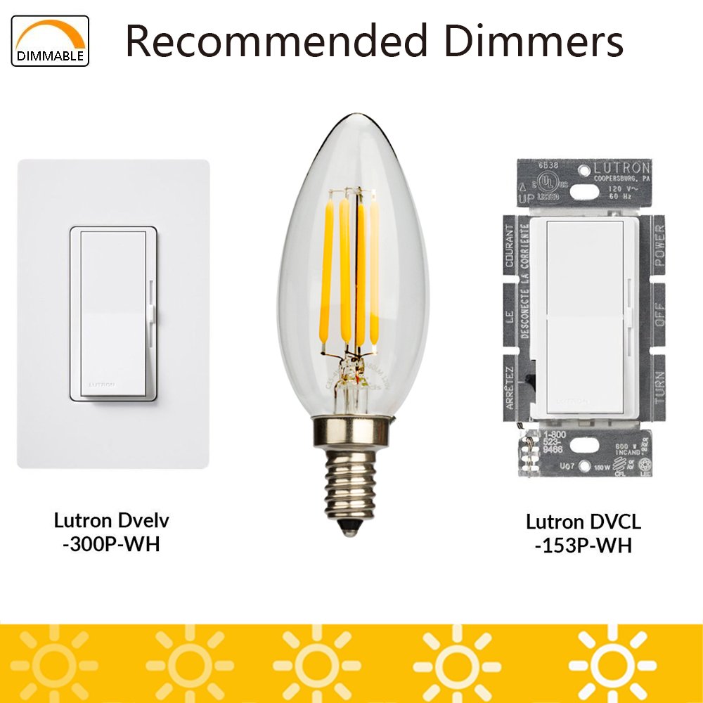 Snapklik.com : Candelabra LED Bulbs 40 Watt Equivalent, 4W E12 Mini ...